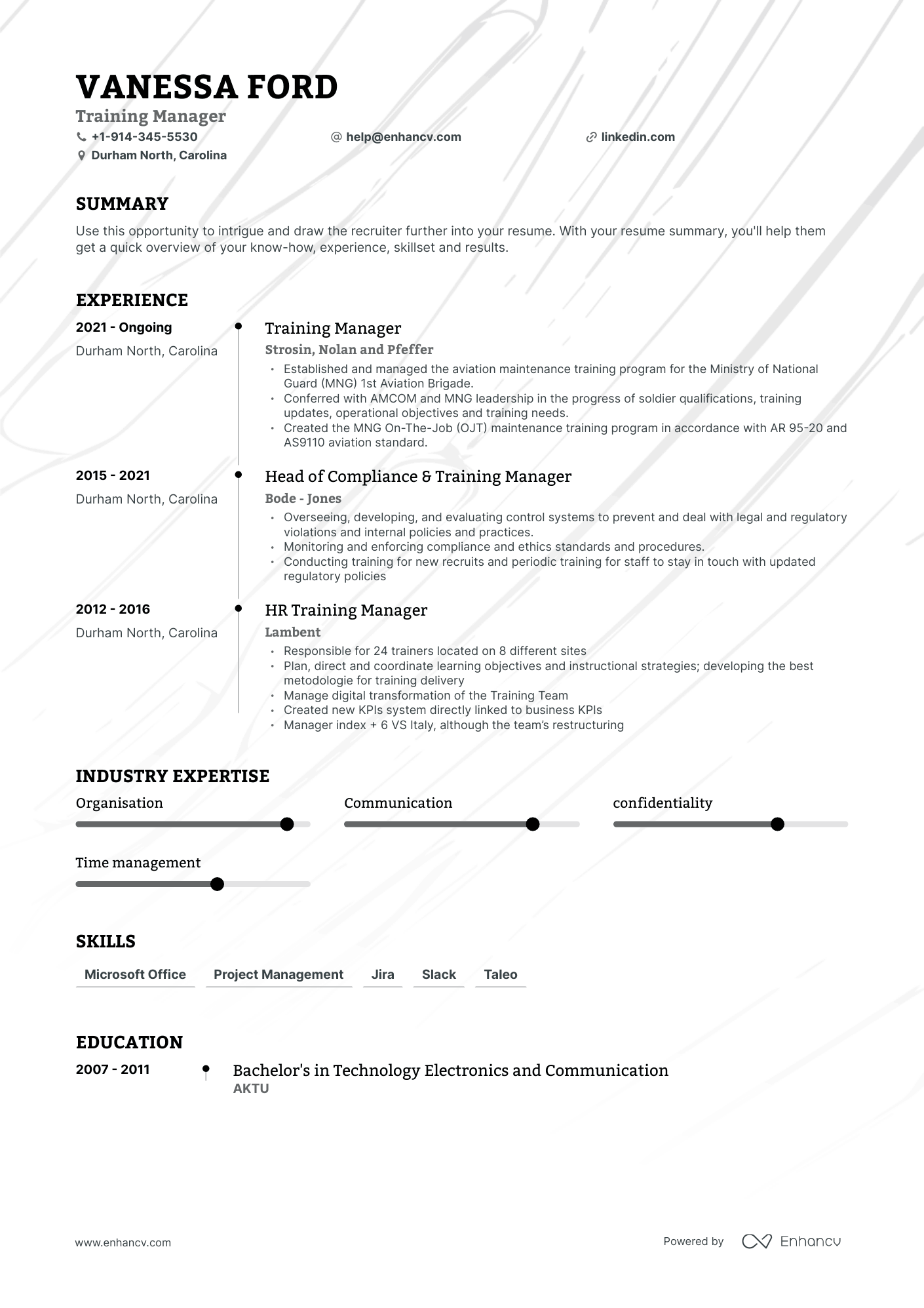 Training Manager Resume Examples & Guide for 2023 (Layout, Skills ...