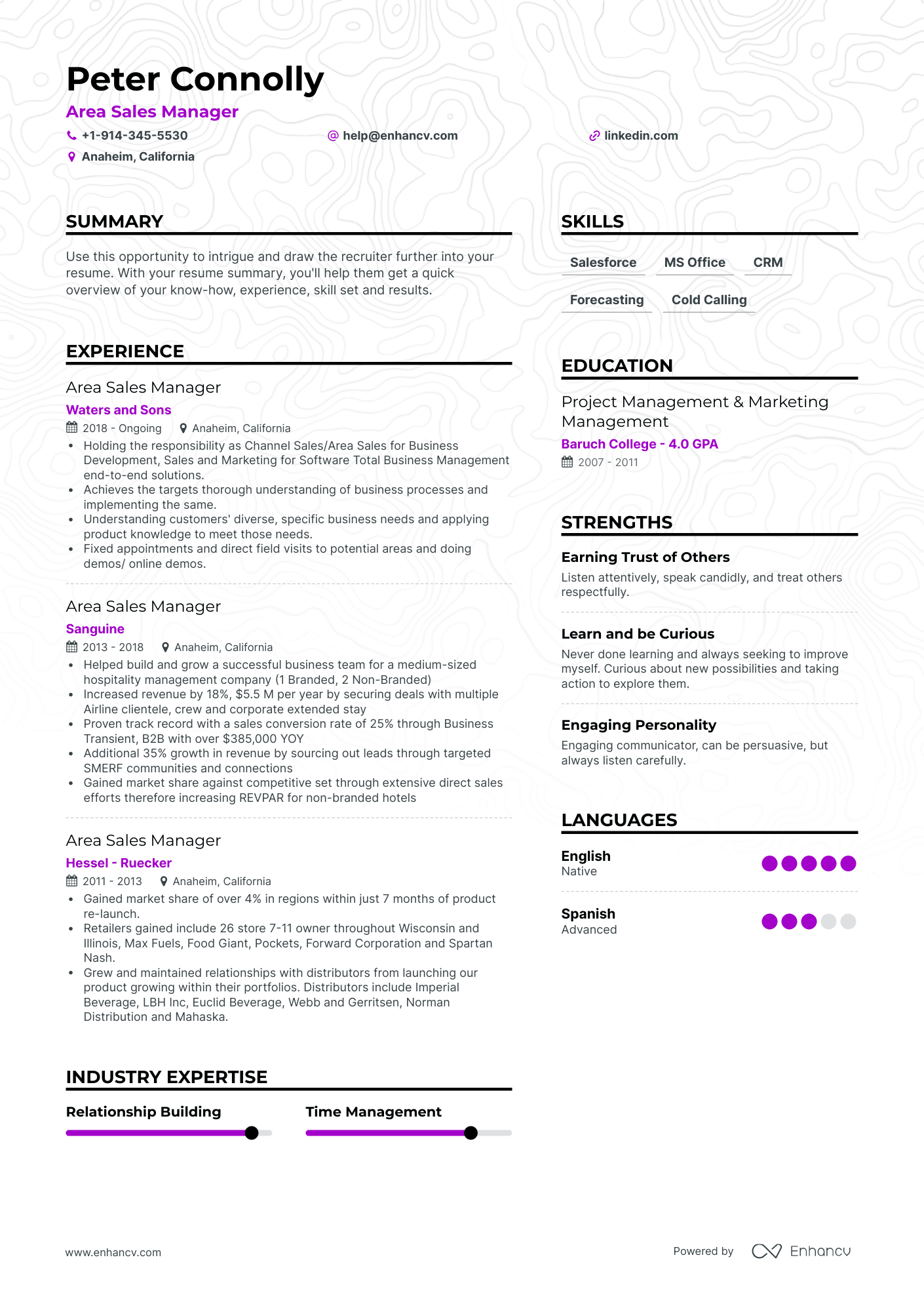Area Sales Manager Resume Examples & Guide for 2023 (Layout, Skills ...