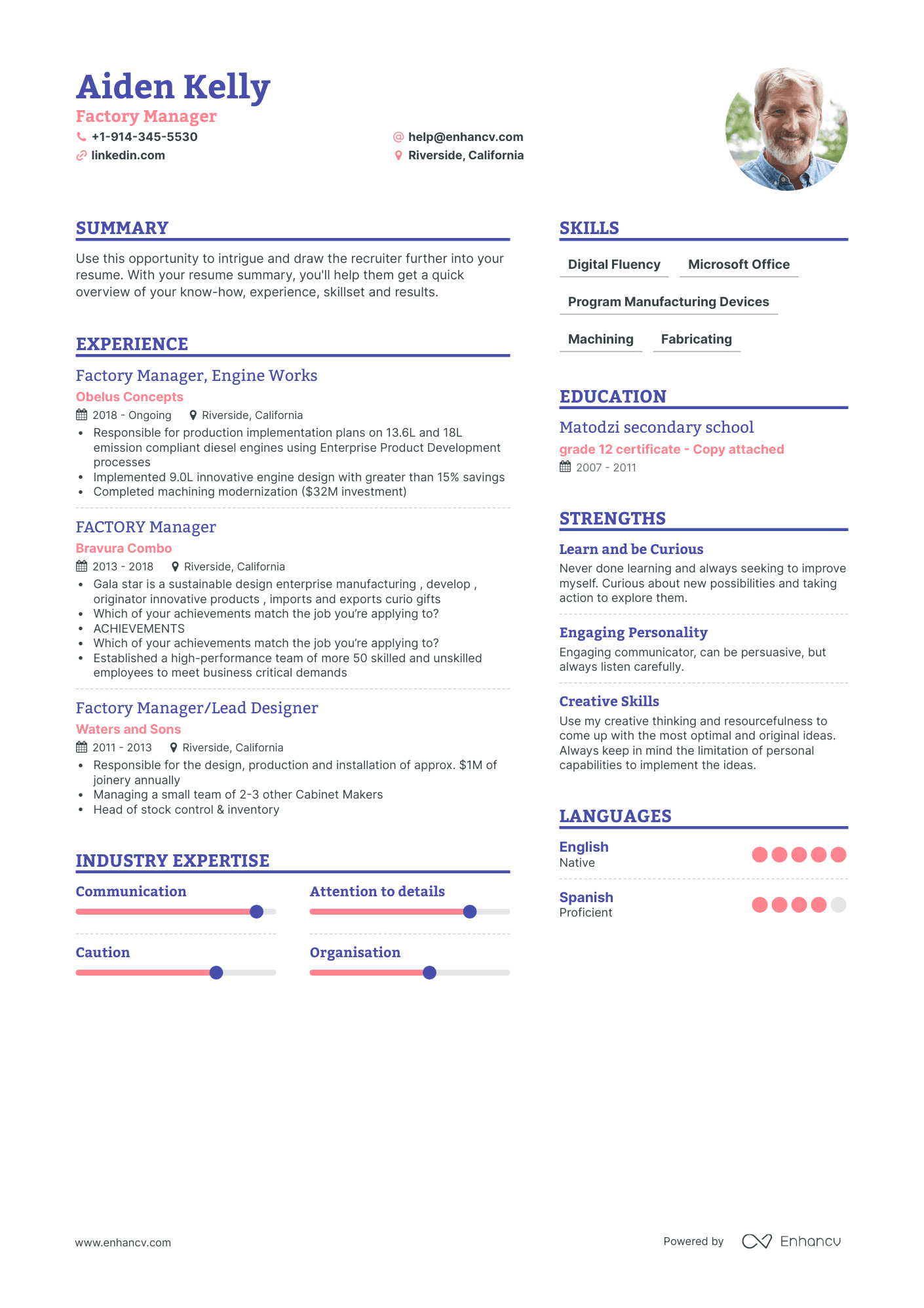 Factory Manager Resume Examples & Guide for 2023 (Layout, Skills ...