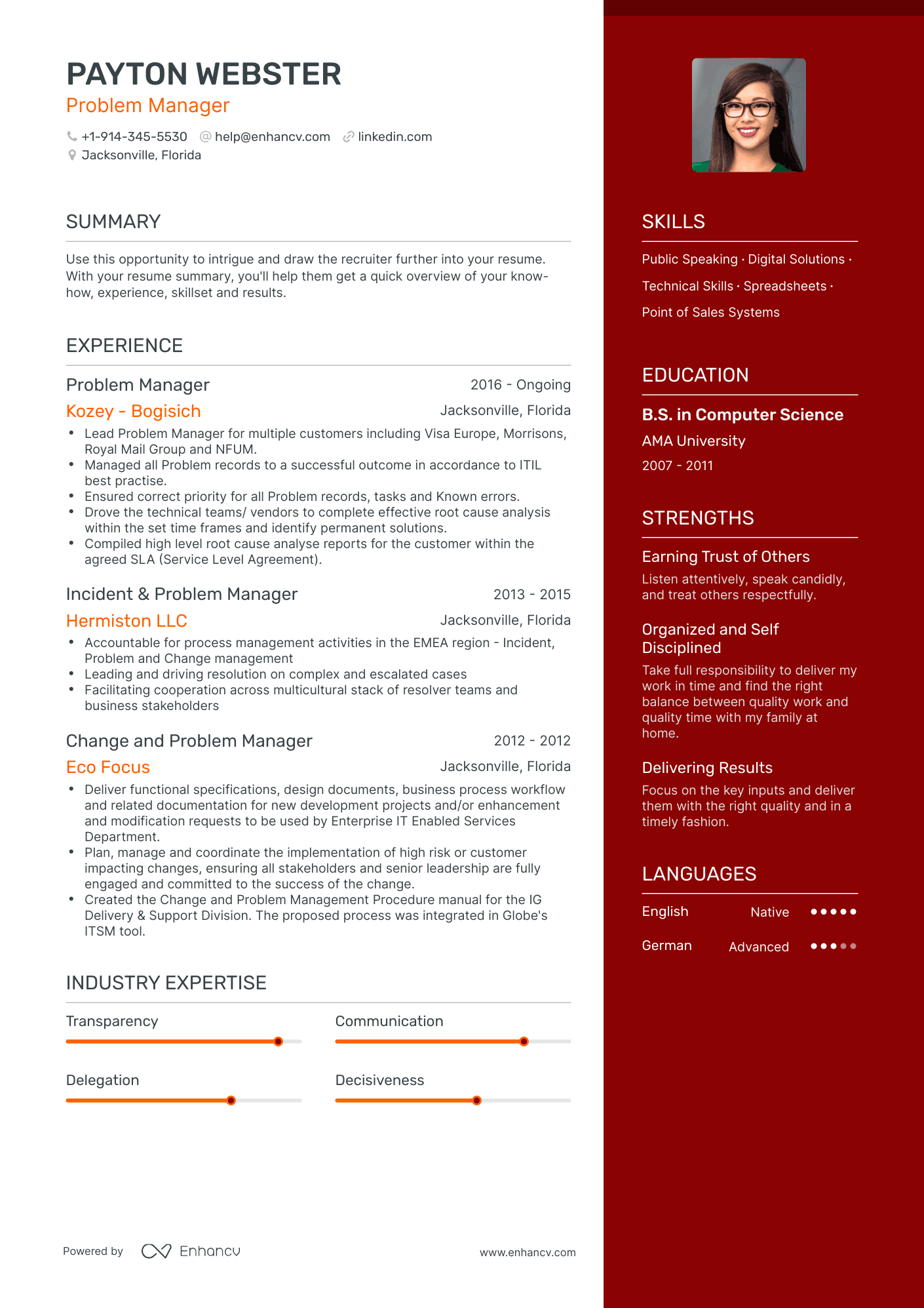 Problem Manager Resume Examples & Guide for 2023 (Layout, Skills ...
