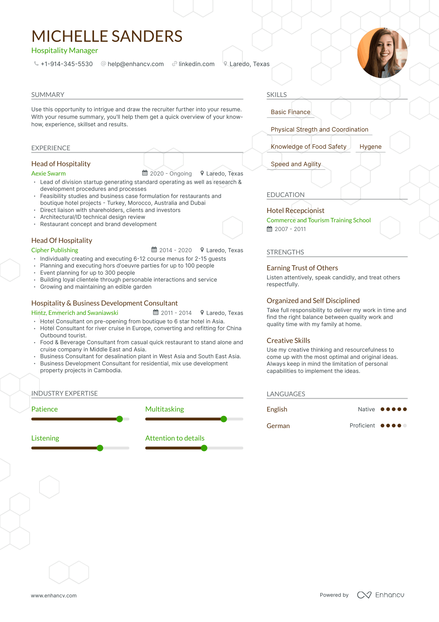 Hospitality Manager Resume Examples & Guide for 2023 (Layout, Skills ...