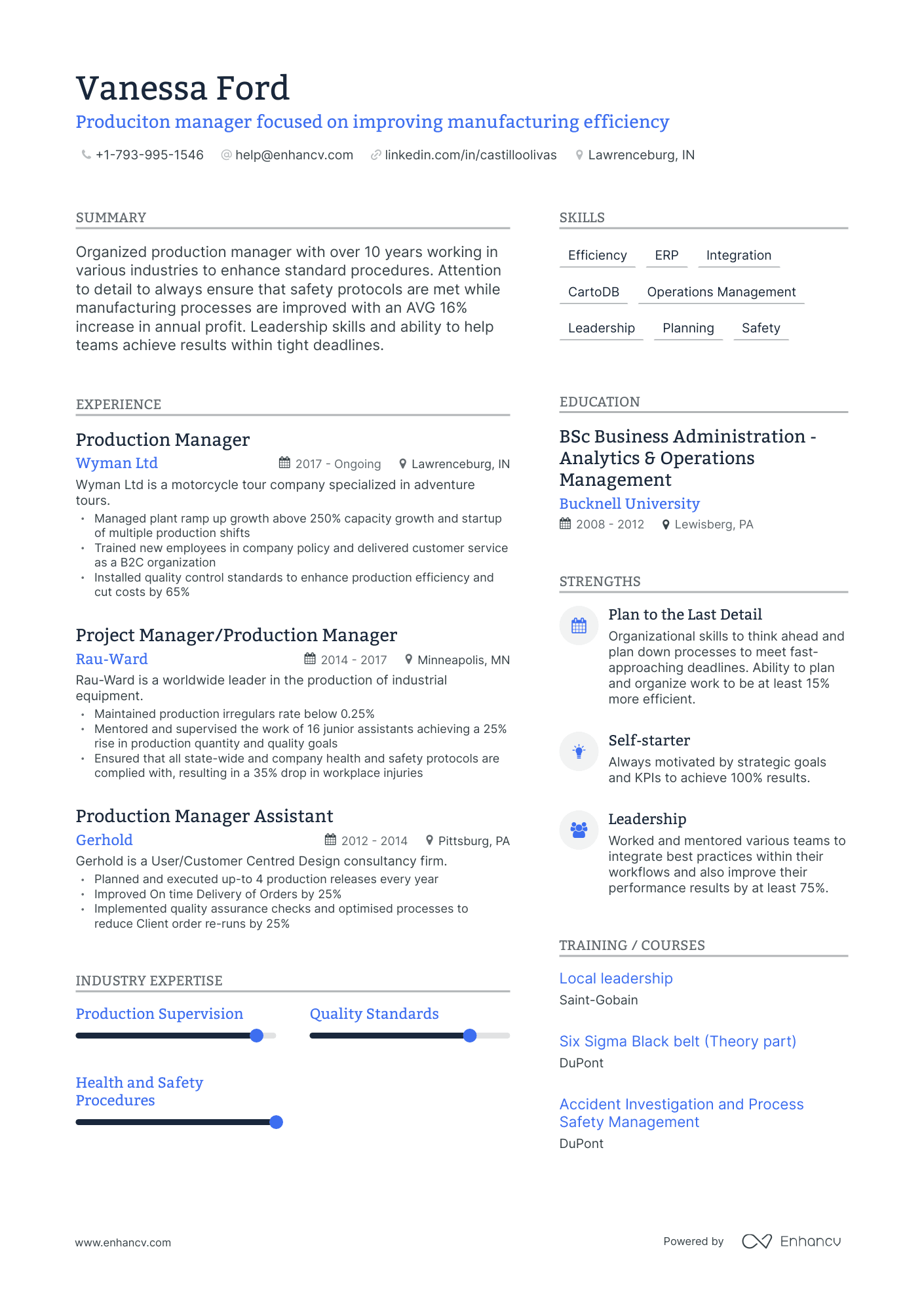 Production Manager Resume Examples & Guide for 2023 (Layout, Skills ...