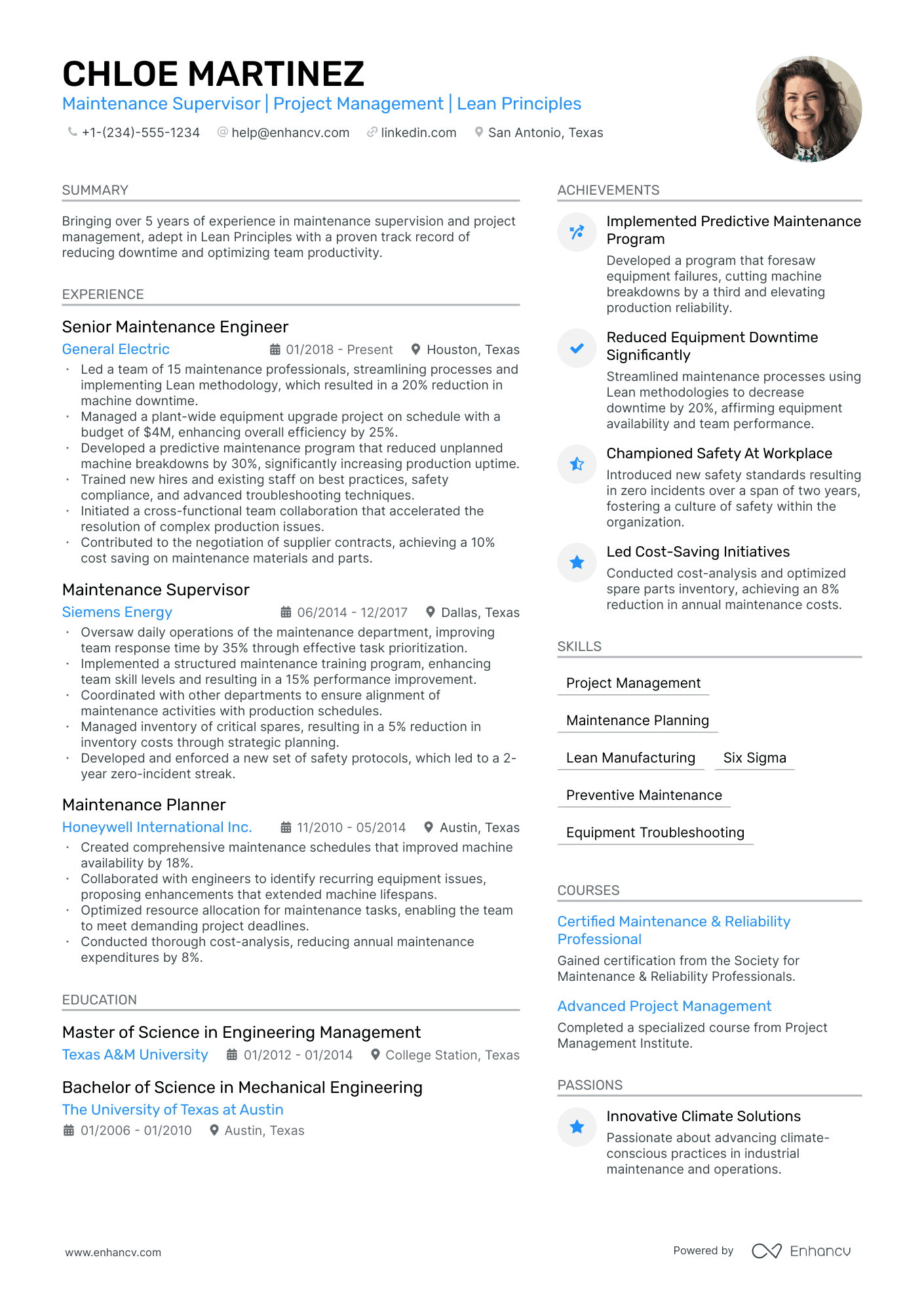 5 Maintenance Manager Resume Examples & Guide for 2024
