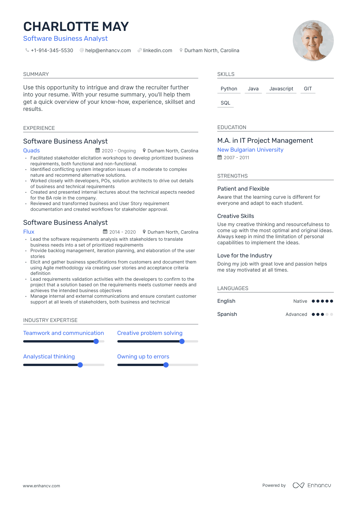 Software Business Analyst Resume Examples & Guide for 2023 (Layout ...