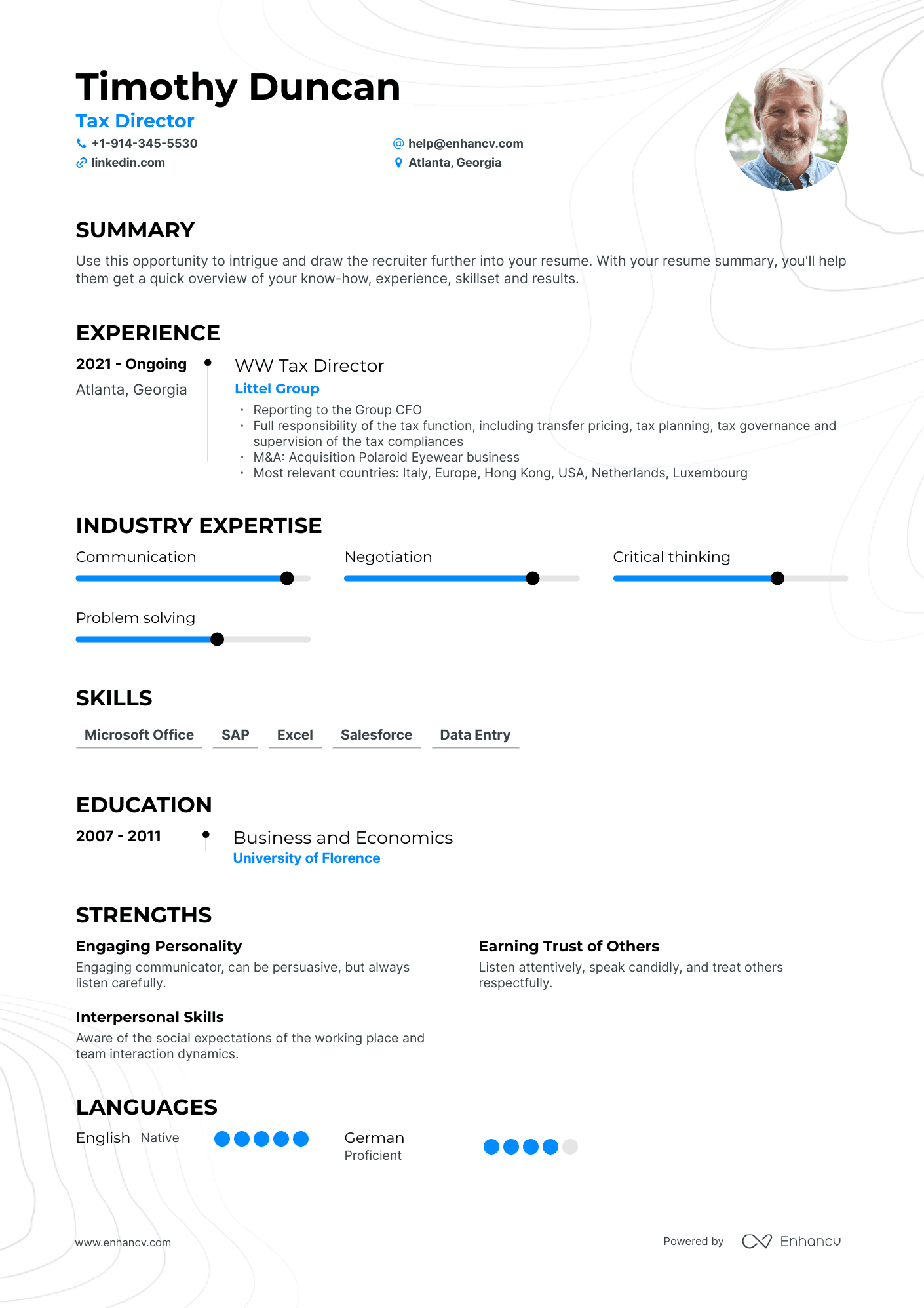 Tax Director Resume Examples & Guide for 2023 (Layout, Skills, Keywords ...