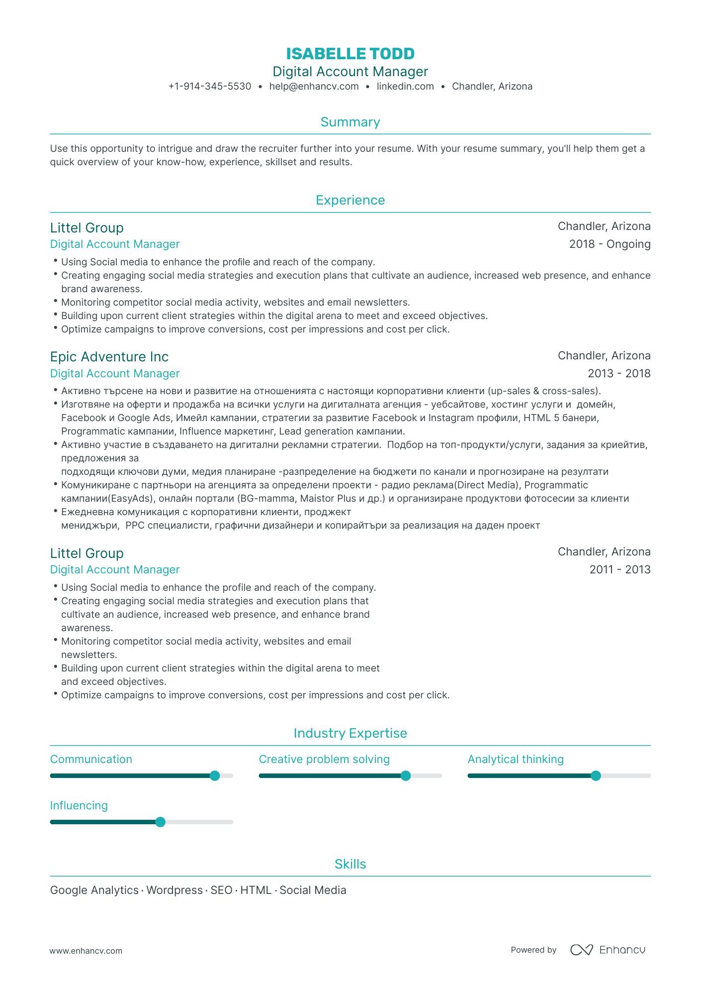 Digital Account Manager Resume Examples & Guide for 2023 (Layout ...