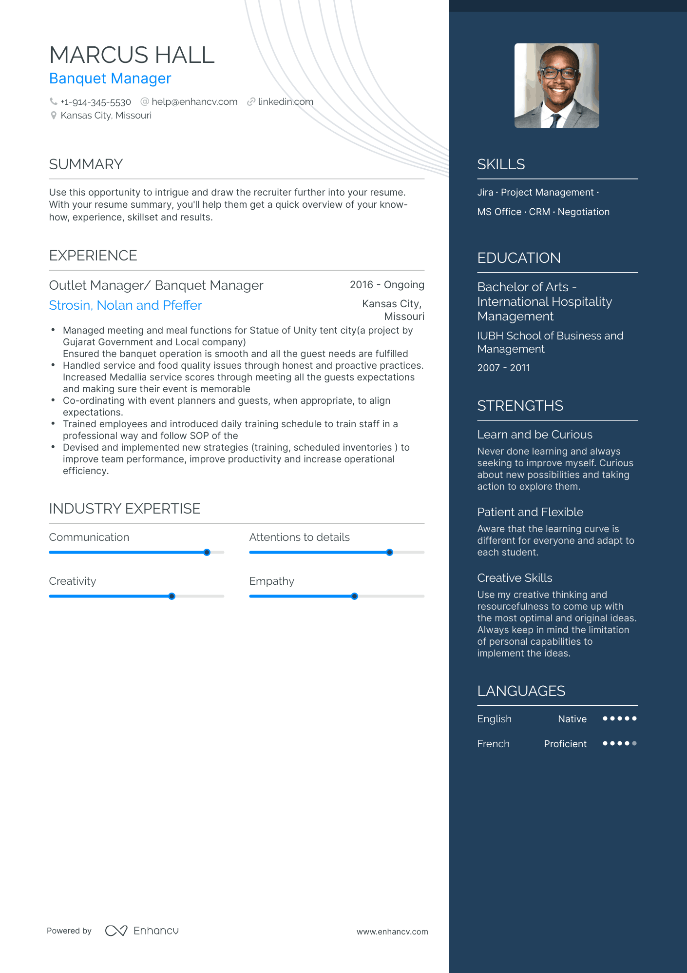 Banquet Manager Resume Examples & Guide for 2023 (Layout, Skills ...