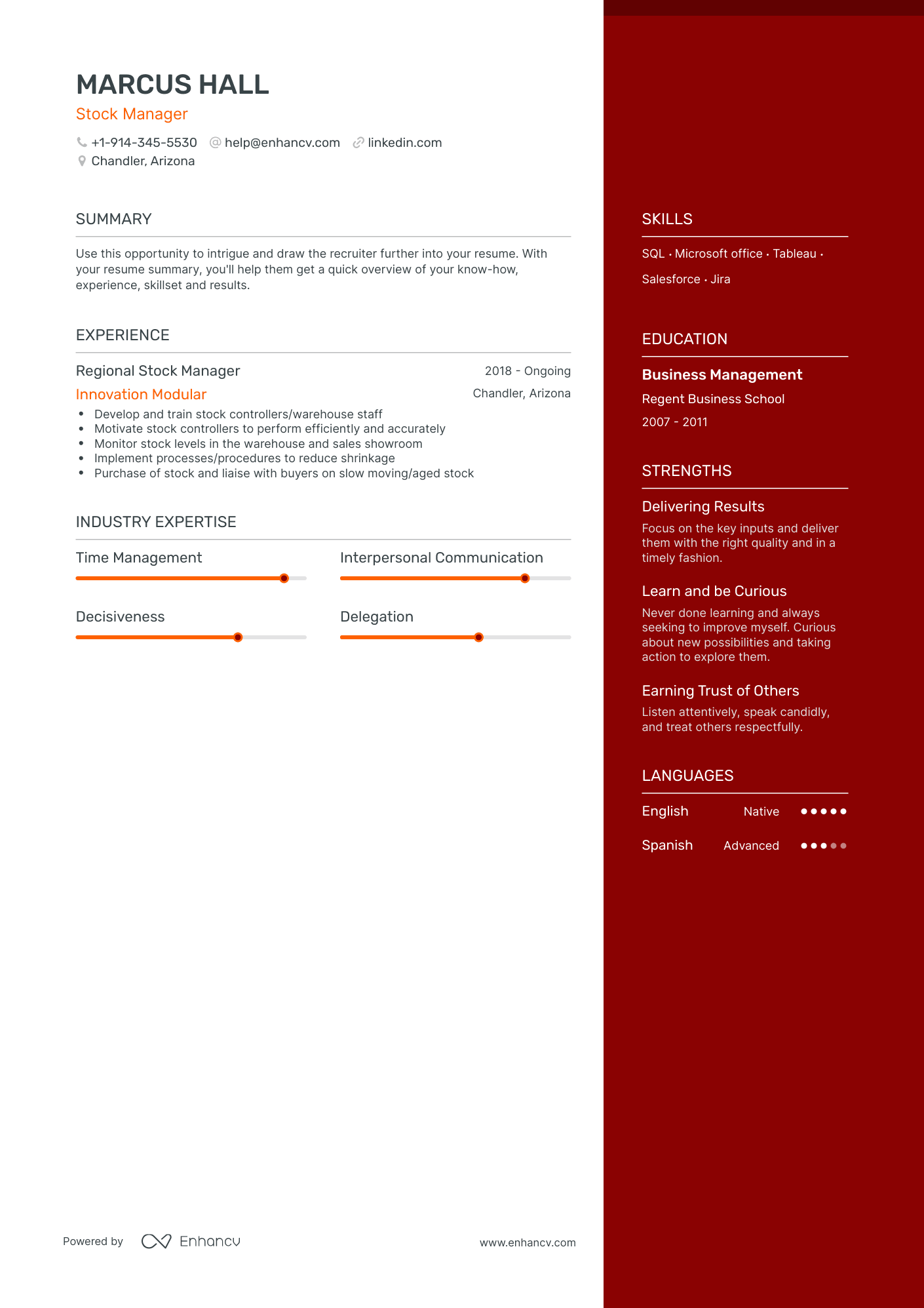 Stock Manager Resume Examples & Guide for 2023 (Layout, Skills ...
