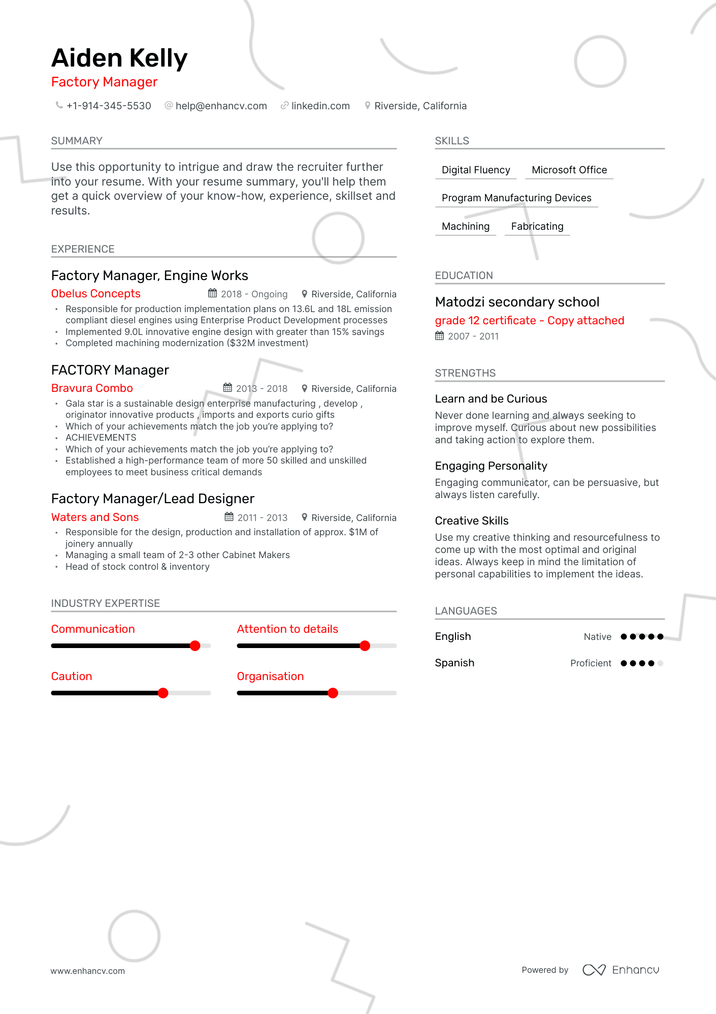 Factory Manager Resume Examples & Guide for 2023 (Layout, Skills ...