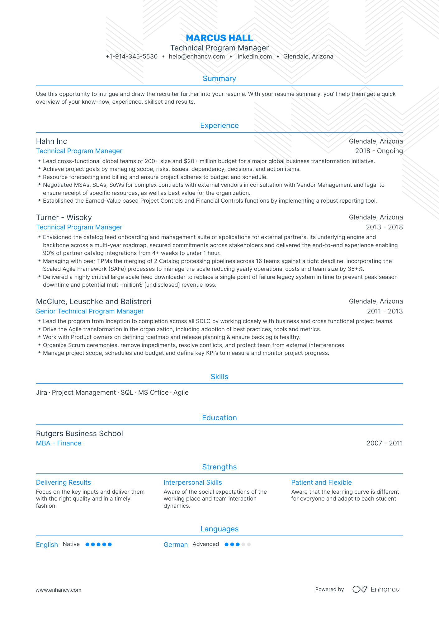 Technical Program Manager Resume Examples & Guide for 2023 (Layout, Skills, Keywords & Job ...