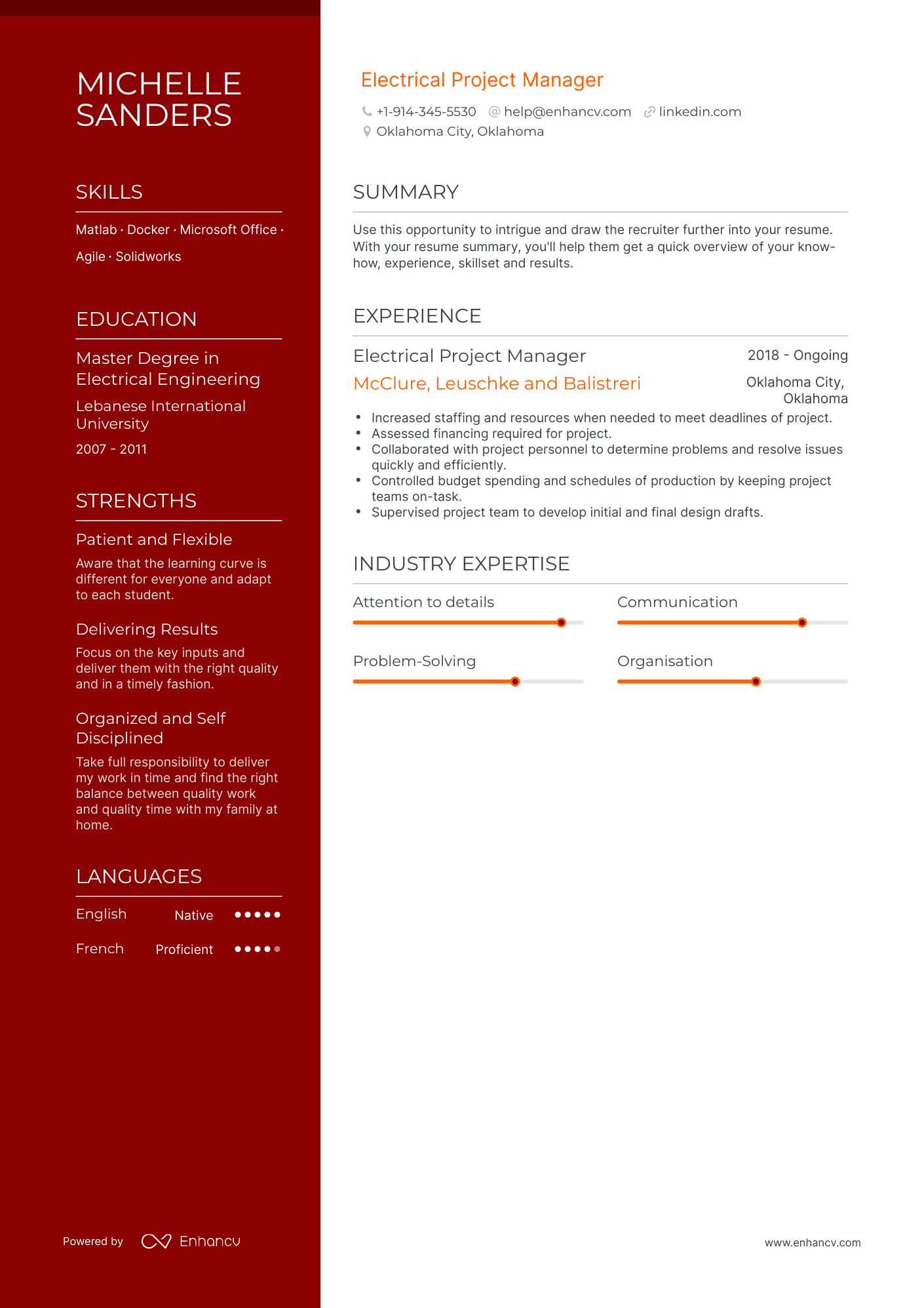 Electrical Project Manager Resume Examples & Guide for 2023 (Layout ...