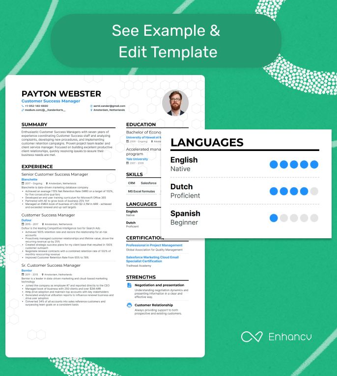 Language Skills On Resume How To Explain Proficiency Fluency Enhancv