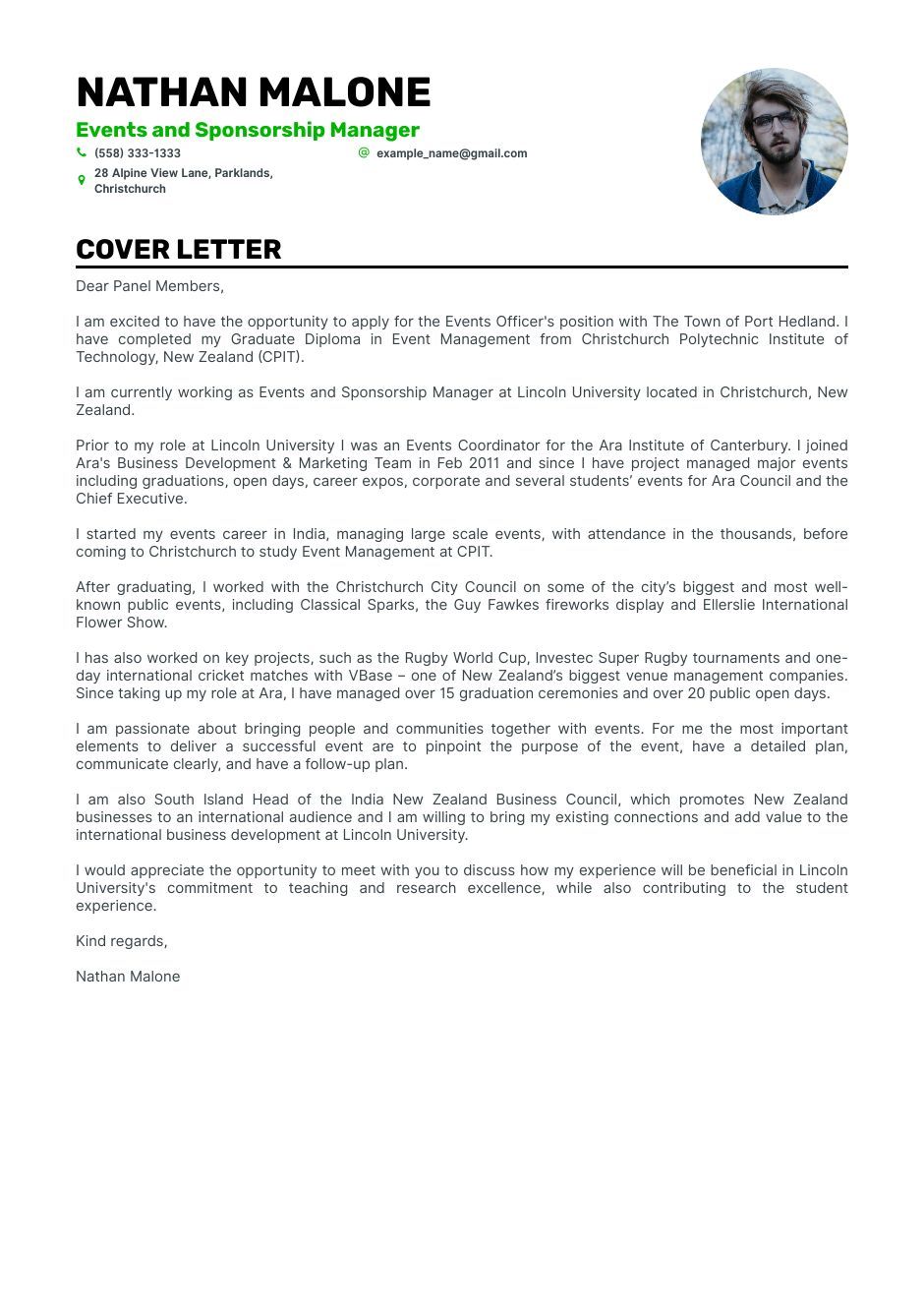 Real Event Director Cover Letter Example For 2024
