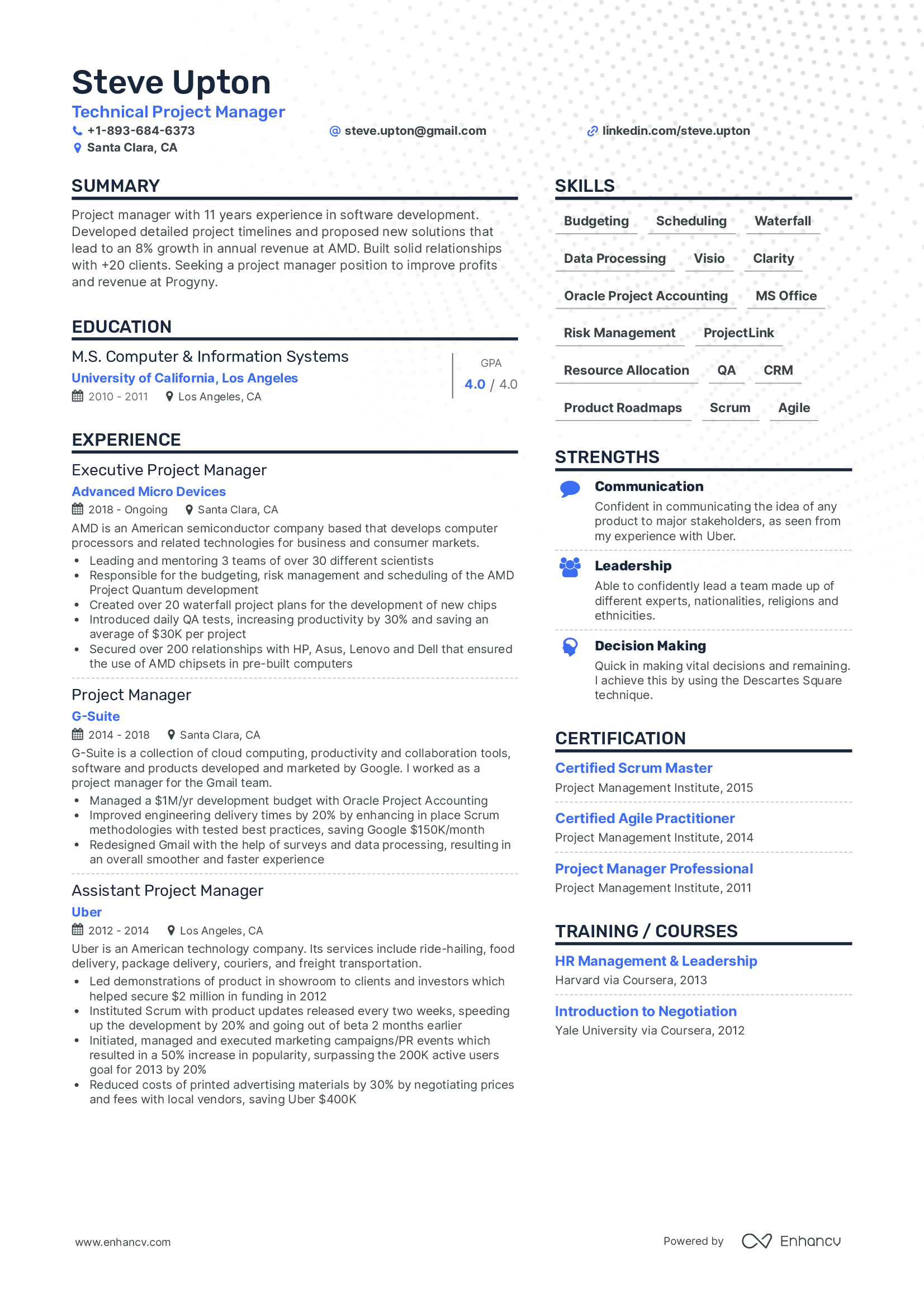 4 Job Winning Project Manager Resume Examples In 2023 Layout Skills 
