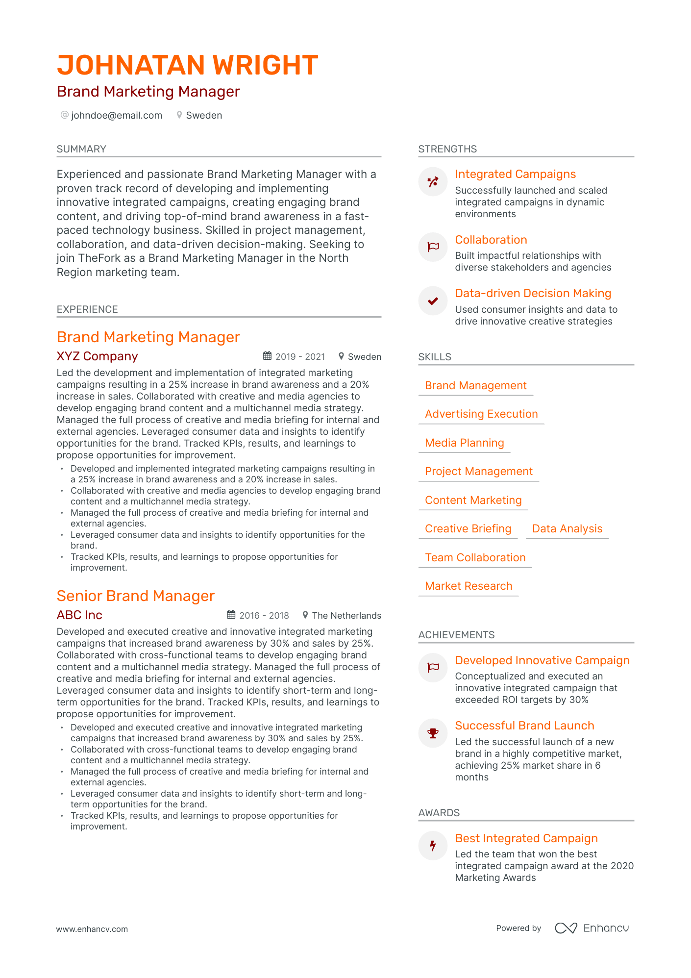 9 Brand Manager Resume Examples & Guide for 2023