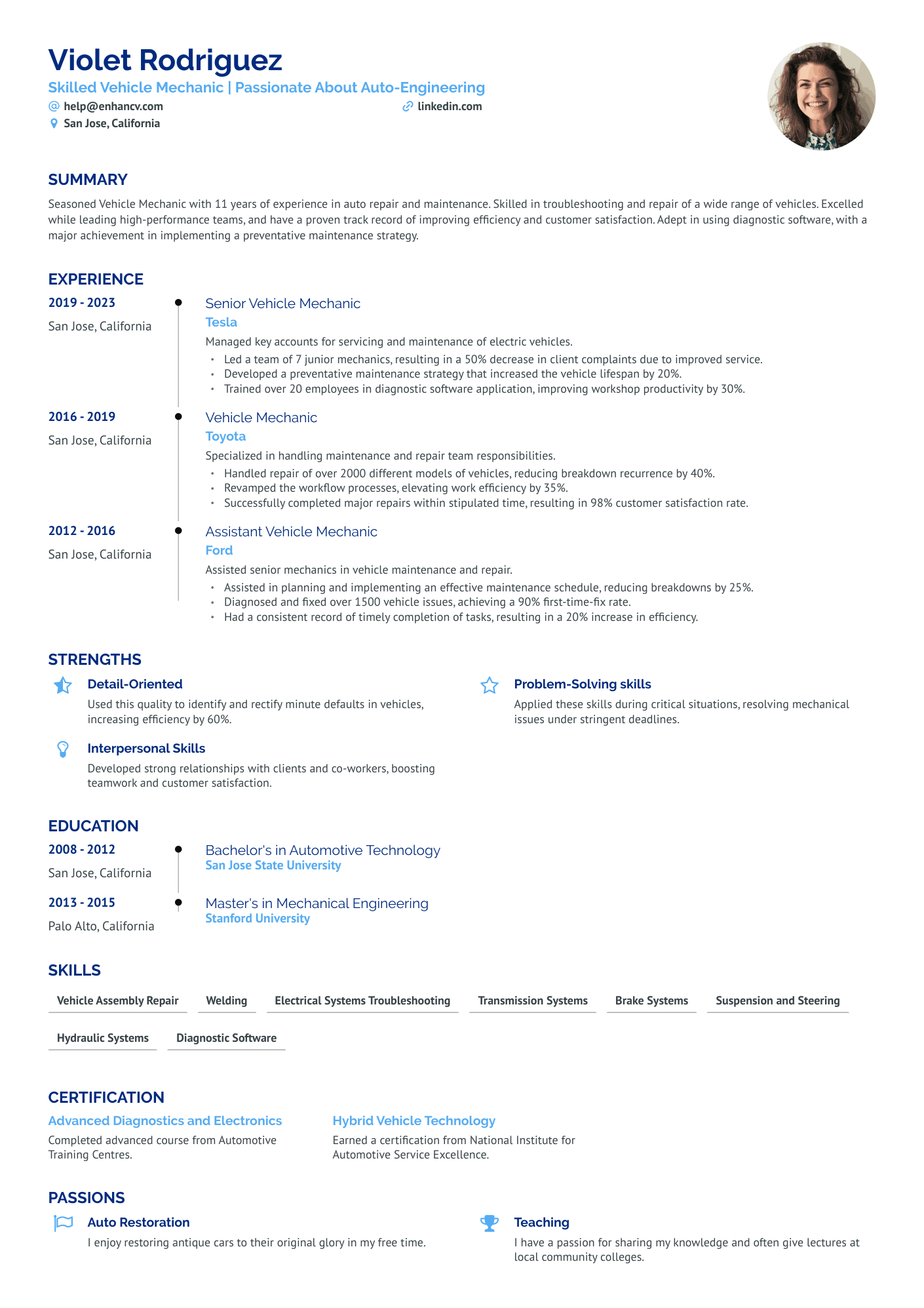 9 Mechanic Resume Examples & Guide for 2023