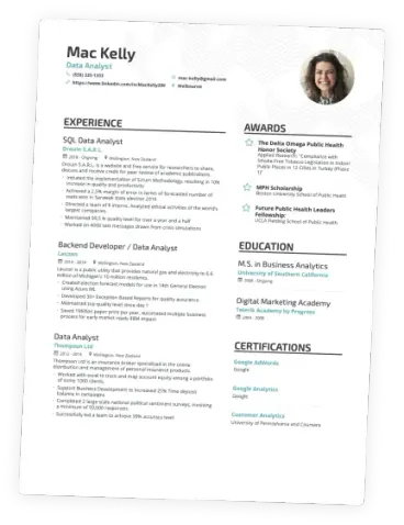 Enhancv's Professional Resumes for IU students