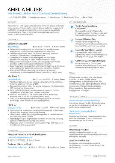 22 DJ Resume Examples & Guide for 2025