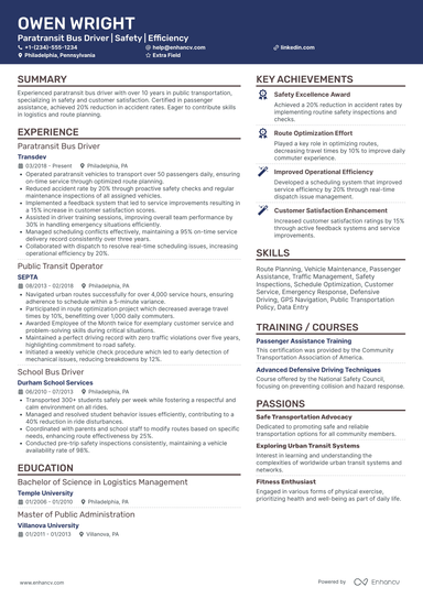 17 Bus Driver Resume Examples & Guide for 2025
