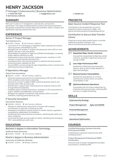 16 IT Manager Resume Examples & Guide for 2024