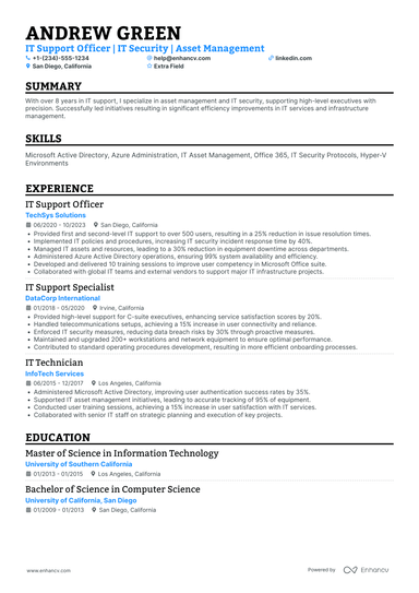 25 IT Support Resume Examples & Guide for 2025