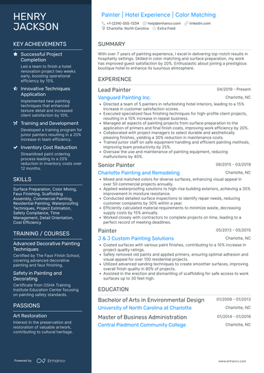 20 Painter Resume Examples That Got Jobs for 2025