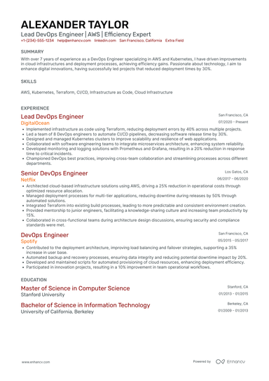 15 DevOps Engineer Resume Examples & Guide for 2025