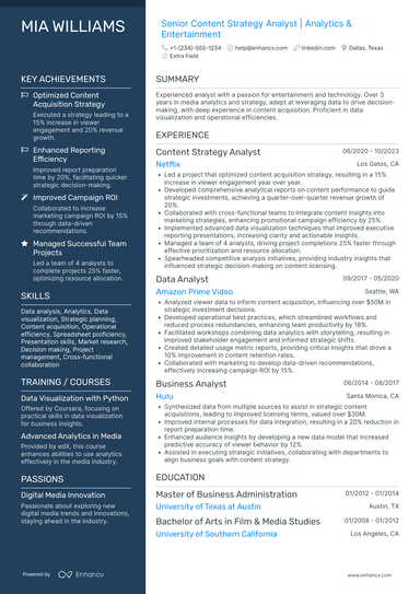20 Content Strategist Resume Examples & Guide for 2025