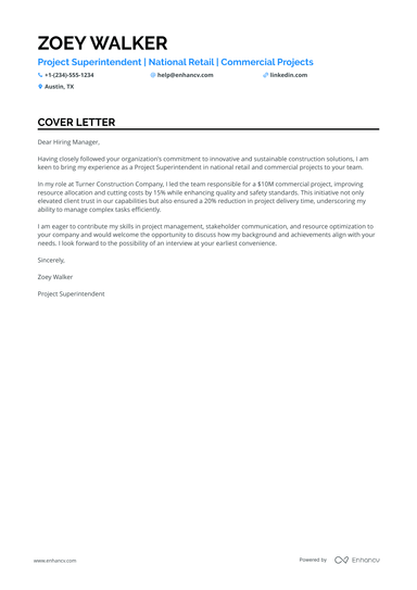 5 Professional Contractor Cover Letter Examples and Template for 2025 ...