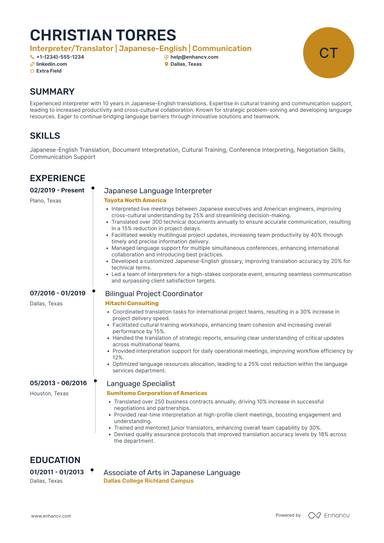22 Interpreter Resume Examples That Got Jobs for 2025