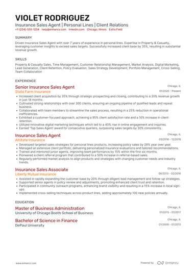 20 Insurance Sales Resume Examples & Guide for 2025