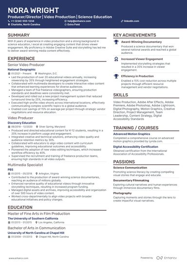 19 Motion Graphics Resume Examples & Guide for 2025