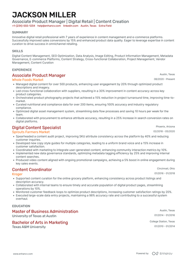 26 Content Manager Resume Examples & Guide for 2025