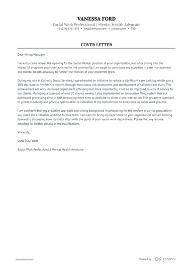 9 Professional Social Worker Cover Letter Examples and Template for ...