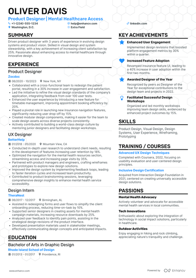 21 Product Designer Resume Examples & Guide for 2025
