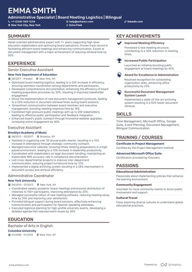 22 Secretary Resume Examples & Guide for 2025