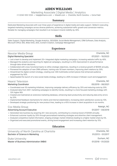 21 Marketing Associate Resume Examples & Guide for 2025