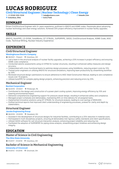 18 Structural Engineer Resume Examples & Guide for 2025