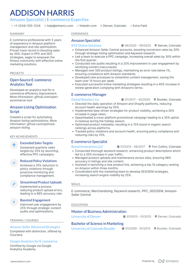 18 Amazon Resume Examples & Guide for 2025