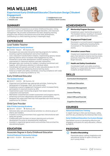 21 Early Childhood Teacher Resume Examples & Guide for 2025