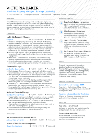 24 Property Manager Resume Examples & Guide for 2025