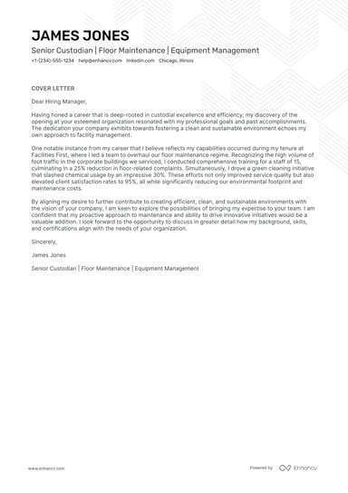 8 Professional Janitor Cover Letter Examples and Template for 2025 ...