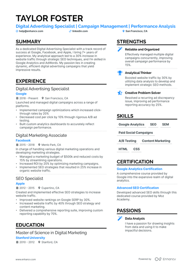 30 Advertising Resume Examples & Guide for 2025