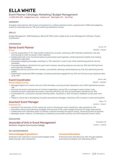 25 Event Planner Resume Examples & Guide for 2025