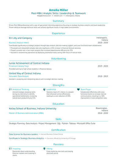 5 MBA Resume Examples & Guide for 2024