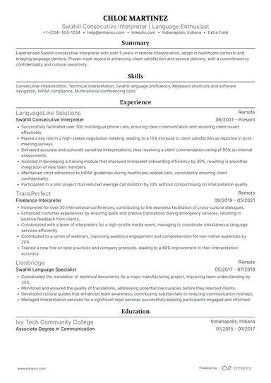 22 Interpreter Resume Examples That Got Jobs for 2025