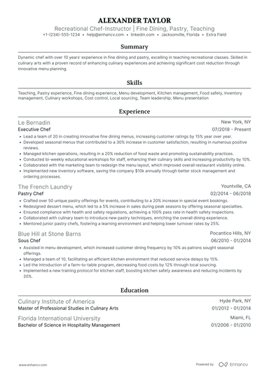 24 Chef Resume Examples & Guide for 2025