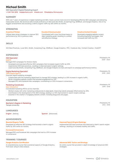 23 SEO Resume Examples & Guide for 2025