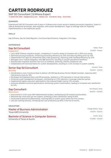 18 SAP Resume Examples & Guide for 2025
