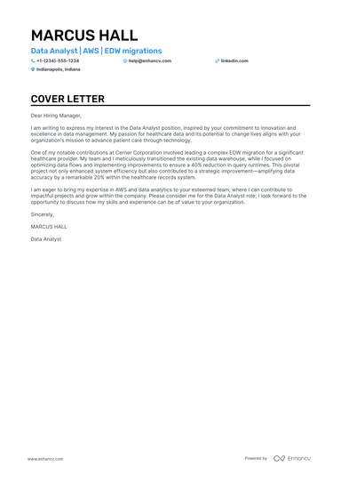 20 Professional Data Analyst Cover Letter Examples and Template for ...